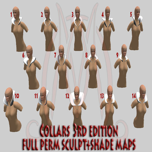 Second Life Marketplace - Collars 3rd edition FULL PERM SCULPT+SHADEMAPS